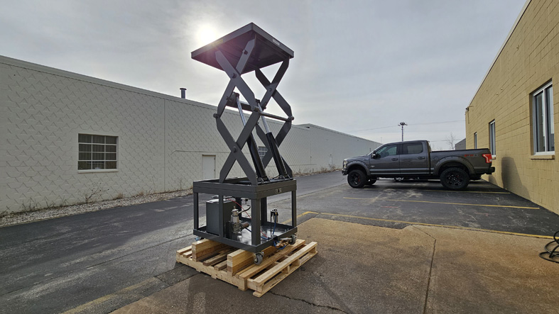 Custom Aerospace Scissor Lift - Air over Hydraulic | Lange Lift