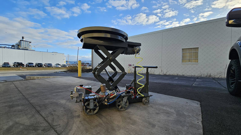 Custom Power Scissor Lift & Rotate - Air over Hydraulic | Lange Lift