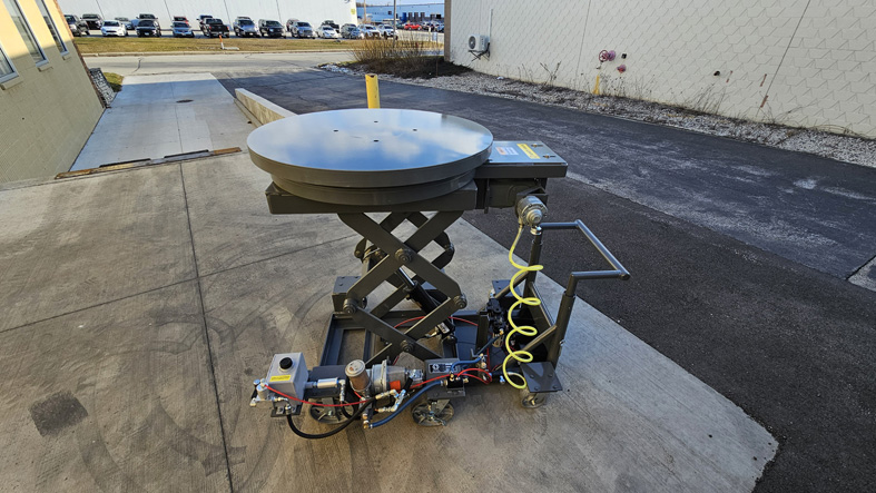 Custom Power Scissor Lift & Rotate - Air over Hydraulic | Lange Lift